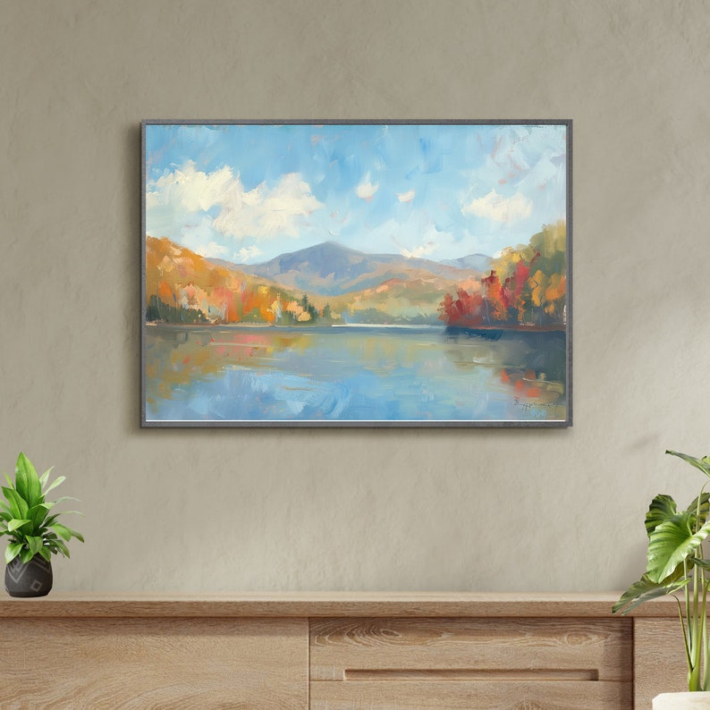 Printable Digital Download Wall Art - Sunapee Cove - Landscape Oil ...