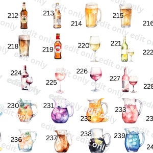 Cocktail Stickers for a DIY Wedding Bar Sign, Signature Drinks Stickers ...