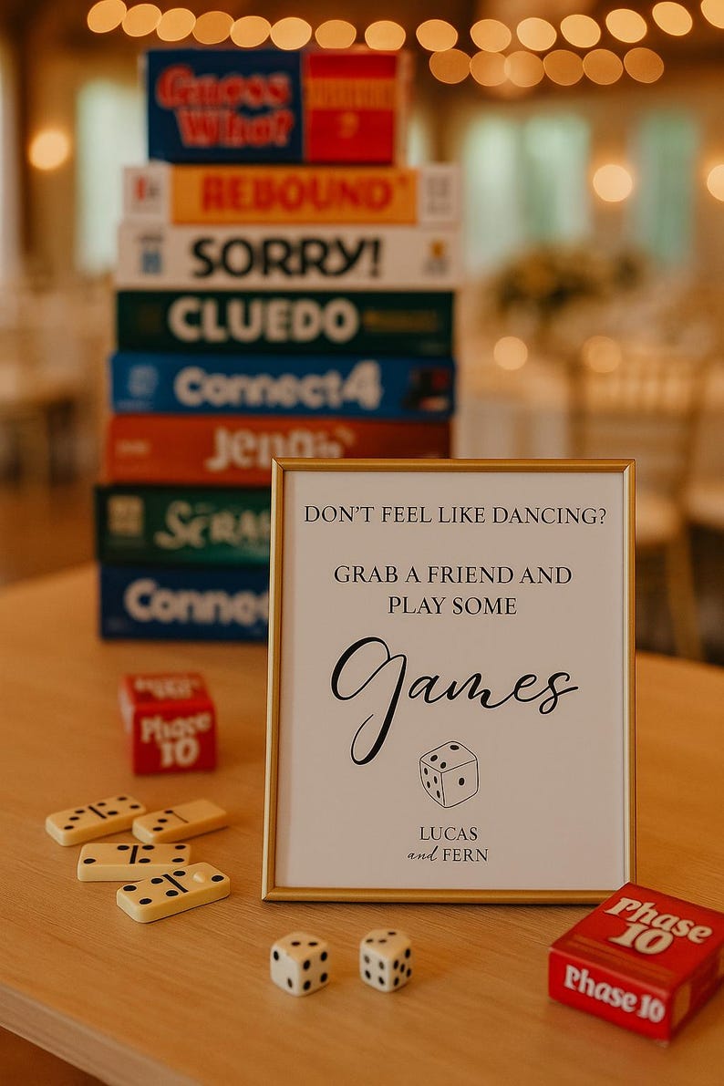 Wedding Game Table Sign – Personalized & Printed | 2 Designs | No DIY ...
