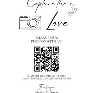 QR Code Signage for Wedding Guests to Upload Photos - Physical Print on ...