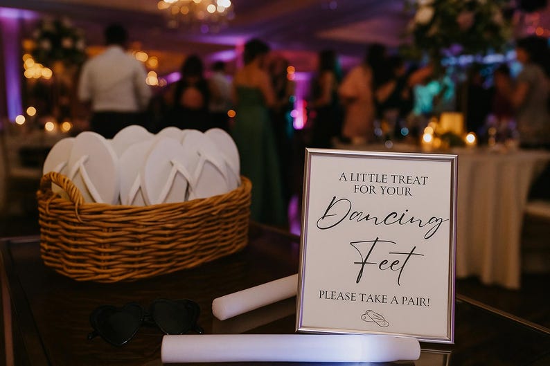 Wedding Reception Flip Flop Sign | “dancing Feet” Favor Sign | Physical ...