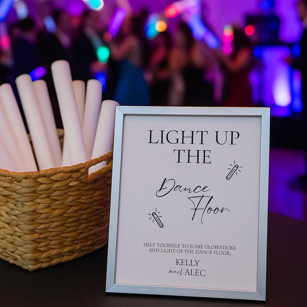 Light up the Dancefloor Signage - Physical Print Glowstick Signage on ...