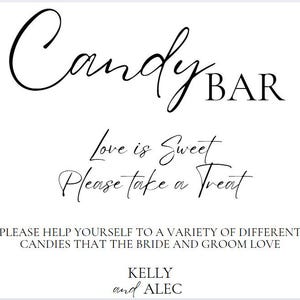 Candy Bar Signage - Physical Print on CARDSTOCK - Etsy