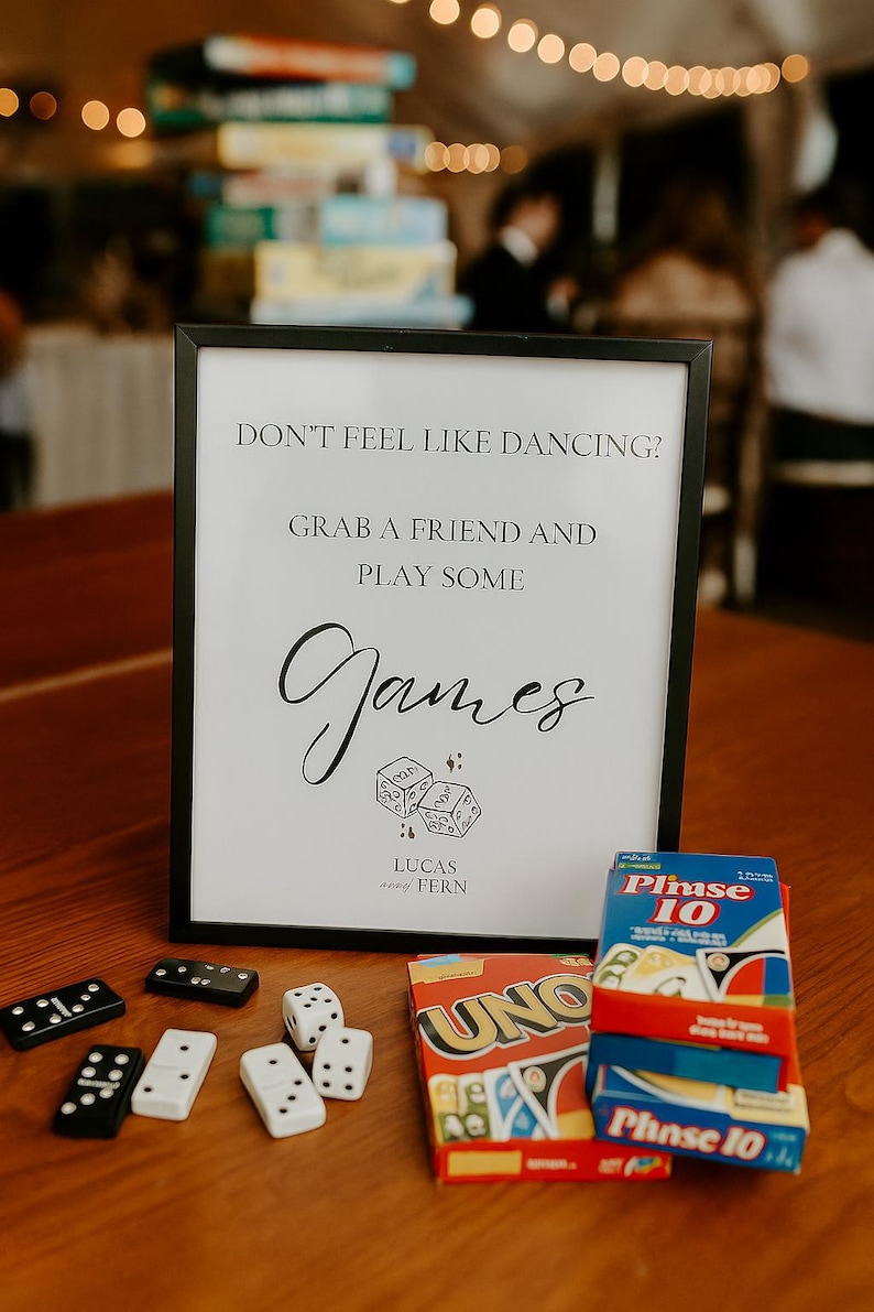 Wedding Game Table Sign – Personalized & Printed | 2 Designs | No DIY ...