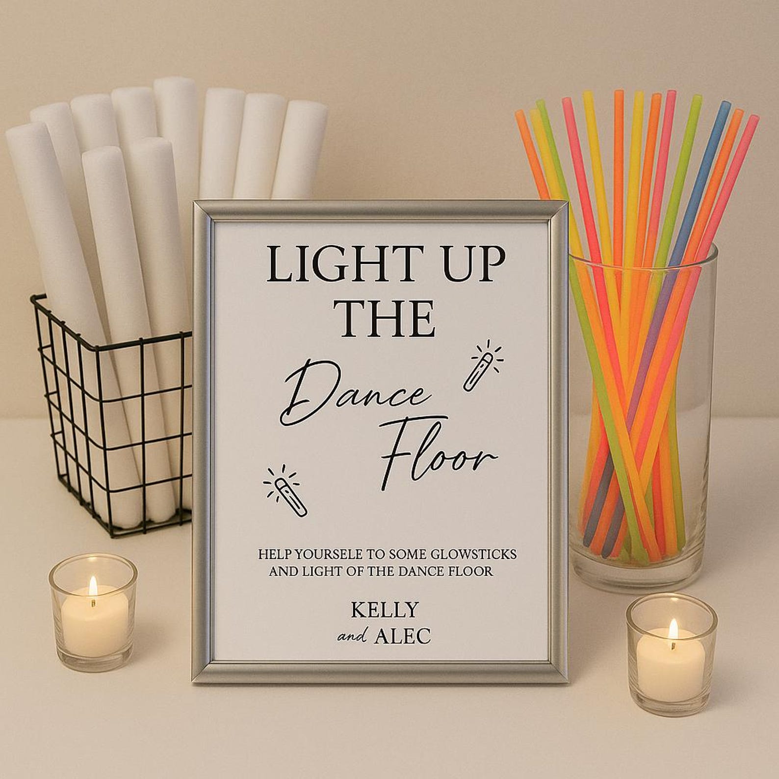 Light up the Dancefloor Signage - Physical Print Glowstick Signage on ...