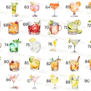 Cocktail Stickers for a DIY Wedding Bar Sign, Signature Drinks Stickers ...