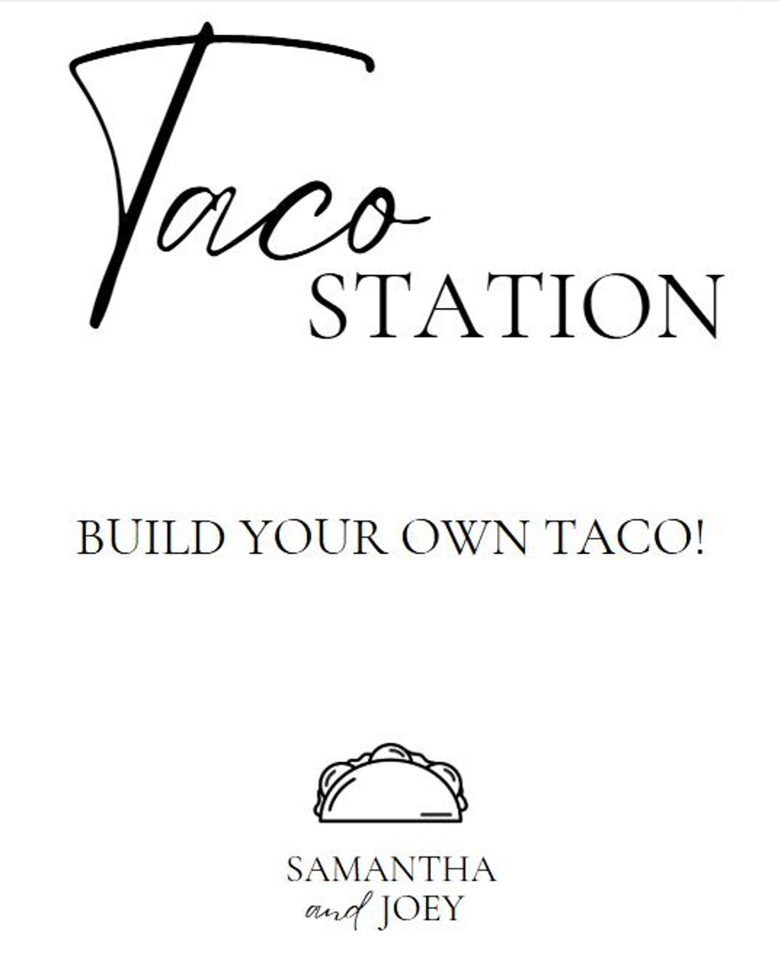 Taco Bar Signage - Physical Print on CARDSTOCK Perfect for Taco ...