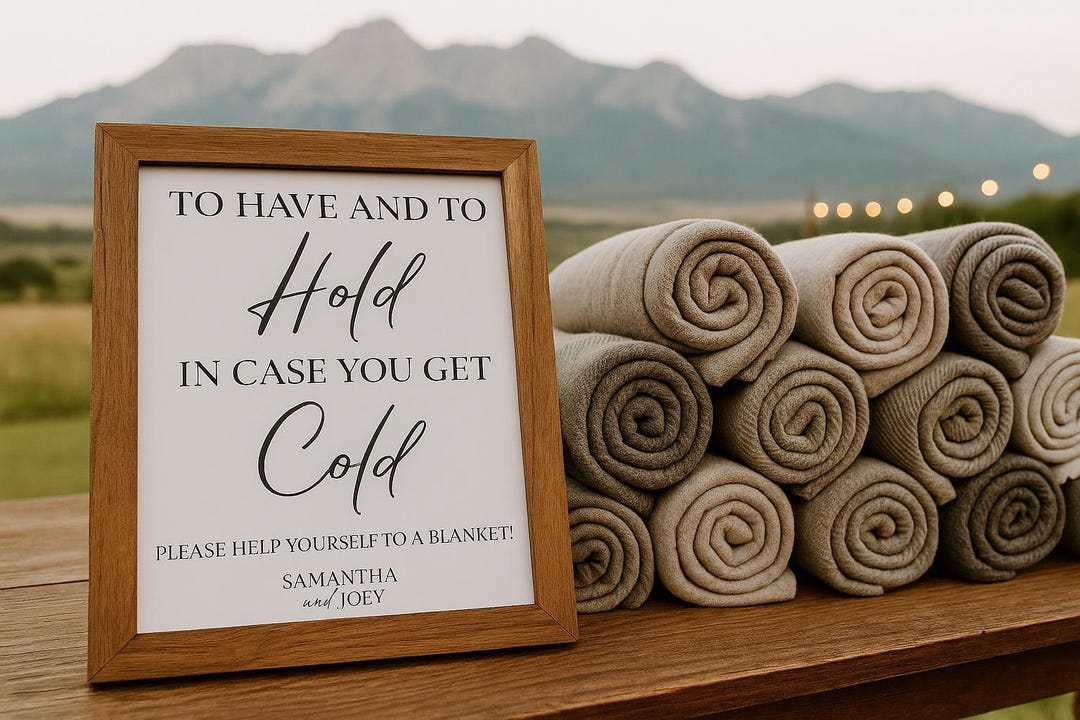 Blanket Favor Signage - Physical Print on CARDSTOCK Perfect for Gift ...
