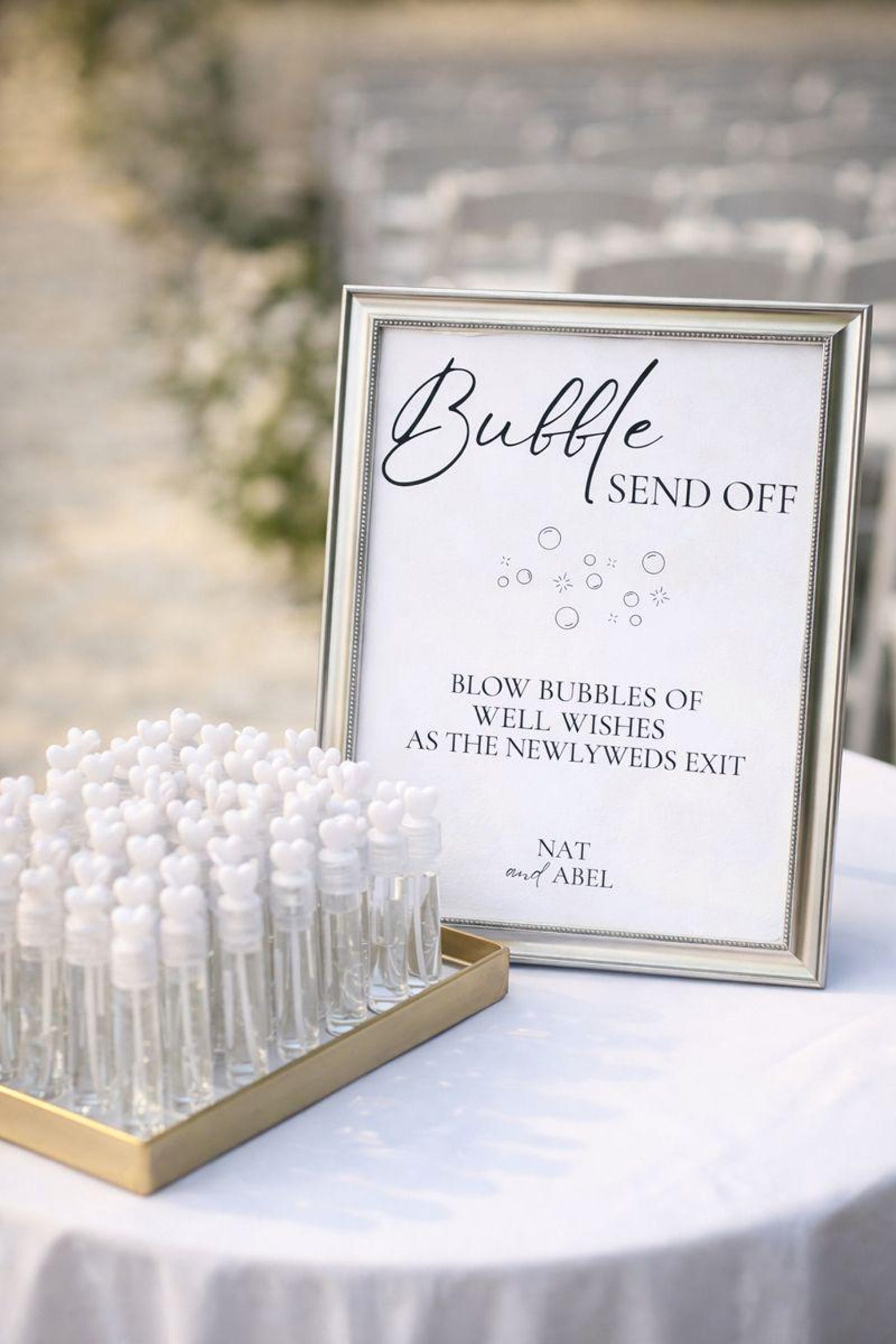 Bubble Send off Wedding Sign | Bubble Exit Sign for Newlyweds | Printed ...