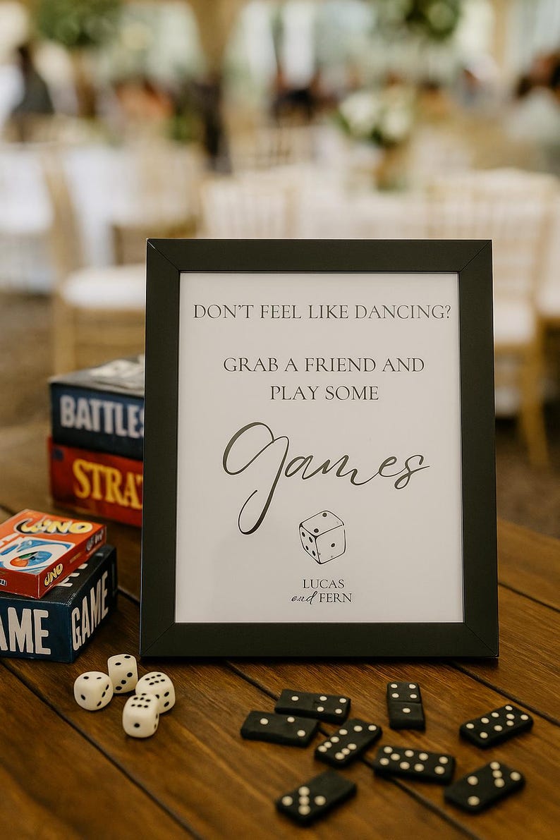 Wedding Game Table Sign – Personalized & Printed | 2 Designs | No DIY ...