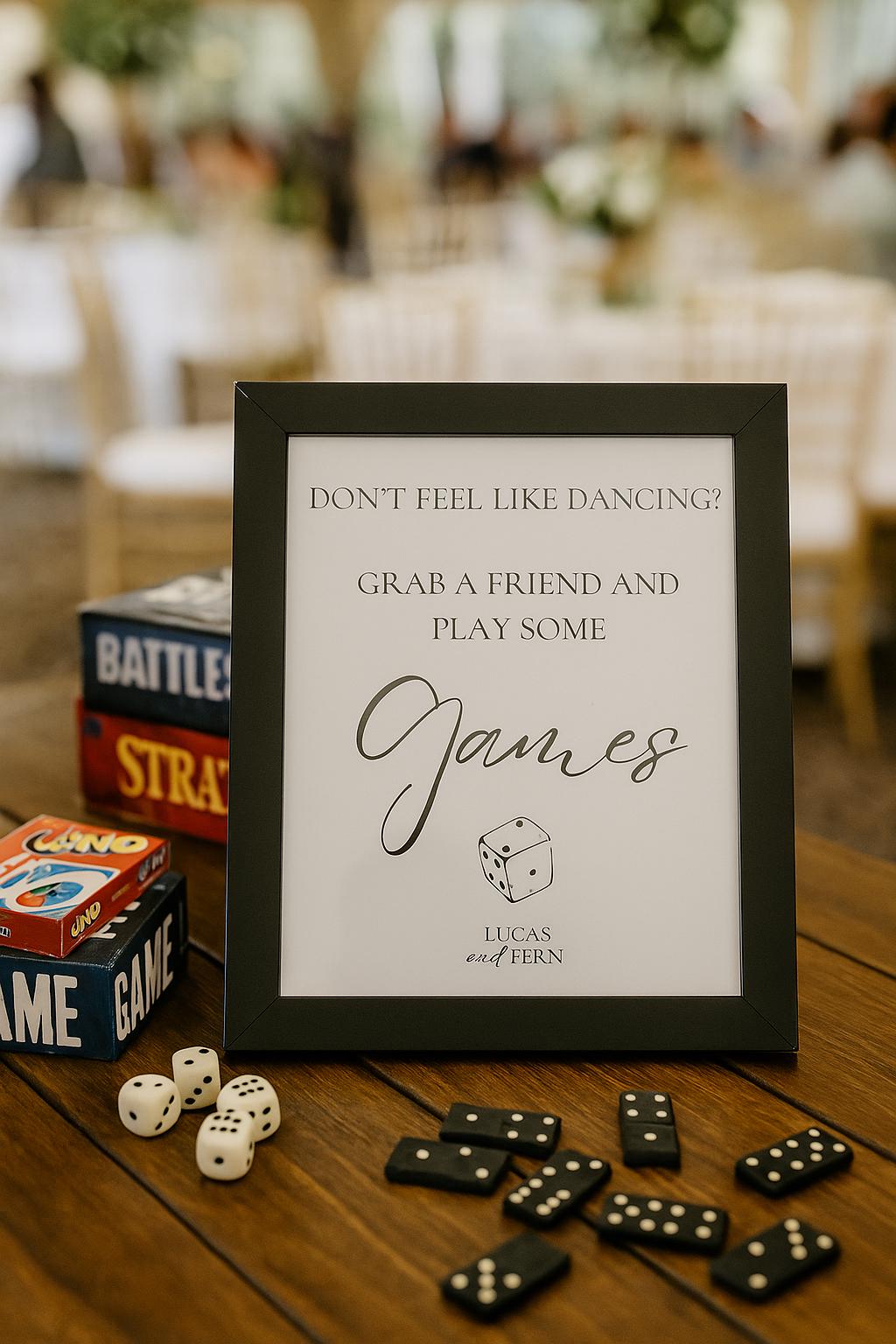 Wedding Game Table Sign – Personalized & Printed | 2 Designs | No DIY ...