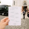 Printable Wedding Shuttle Card for Guest Hotel Pick up Drop off ...