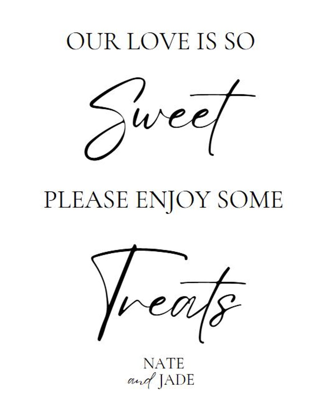 Love is Sweet Dessert Table Signage - Physical Print on CARDSTOCK - Etsy