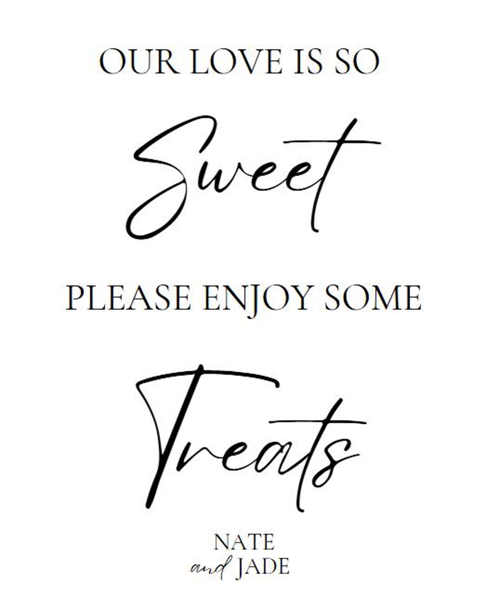 Love is Sweet Dessert Table Signage - Physical Print on CARDSTOCK - Etsy