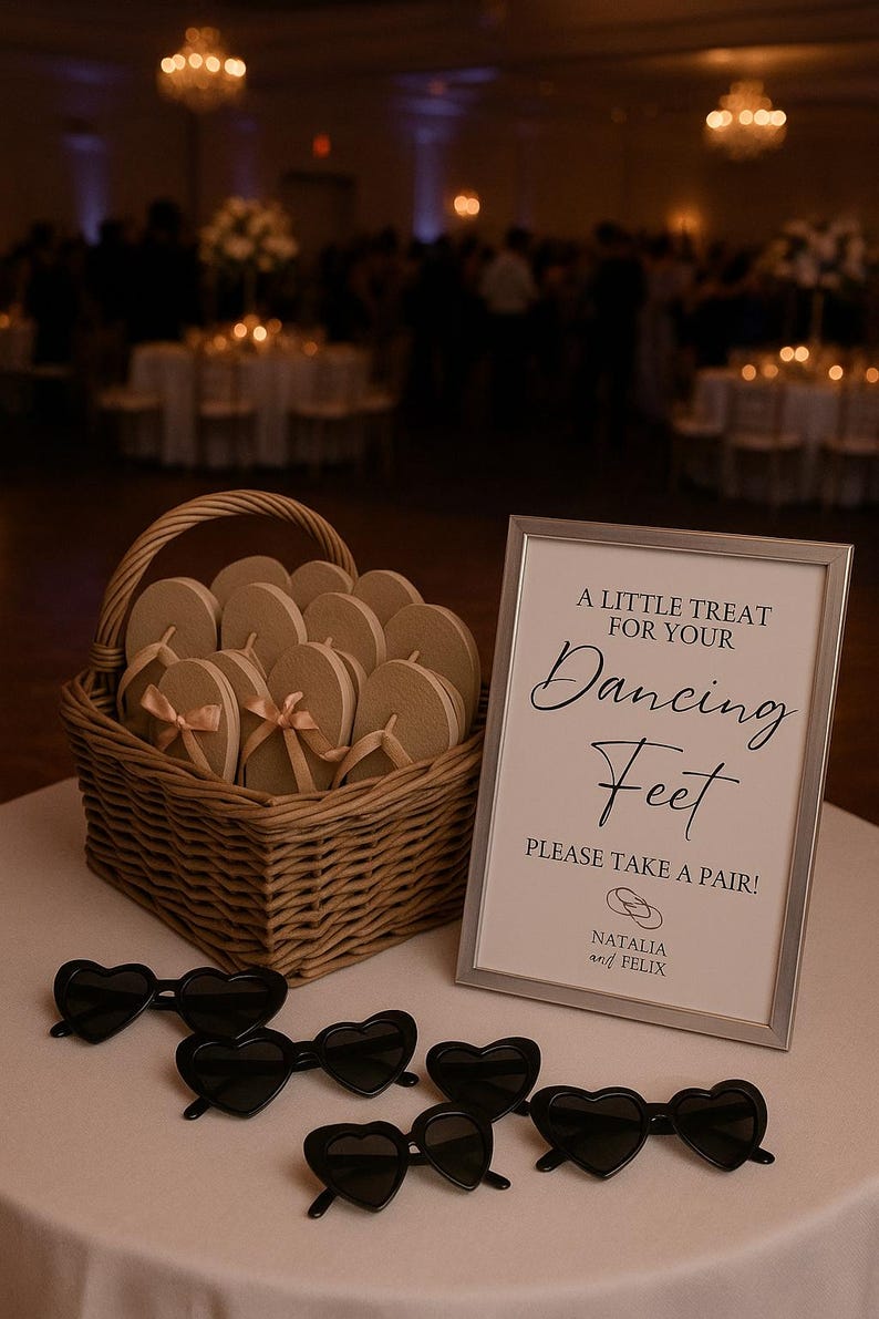 Wedding Reception Flip Flop Sign | “dancing Feet” Favor Sign | Physical ...