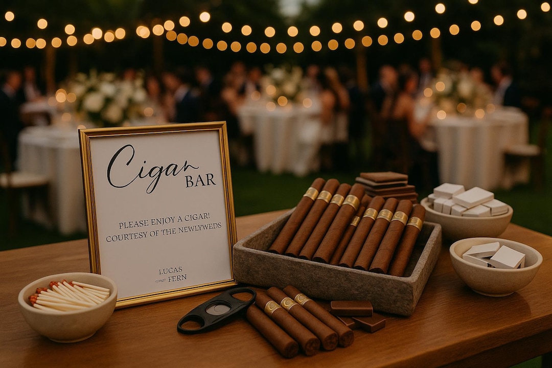 Custom Cigar Bar Wedding Sign – Elegant Print on Premium Cardstock ...