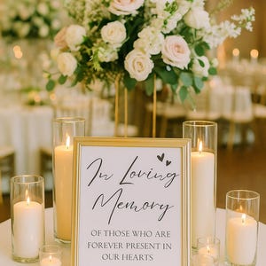 In Loving Memory Wedding Sign – Memorial Print for Reserved Seats or ...