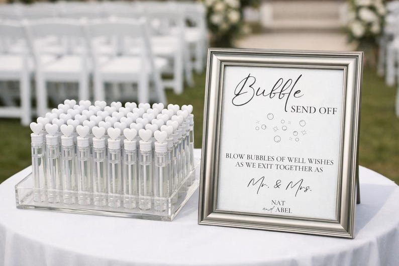 Bubble Send off Wedding Sign | Bubble Exit Sign for Newlyweds | Printed ...