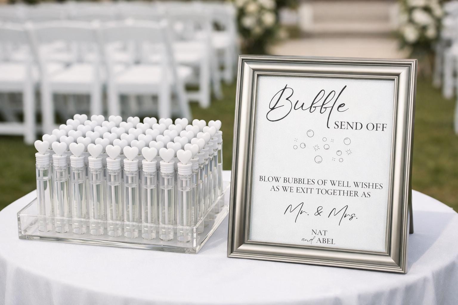 Bubble Send off Wedding Sign | Bubble Exit Sign for Newlyweds | Printed ...