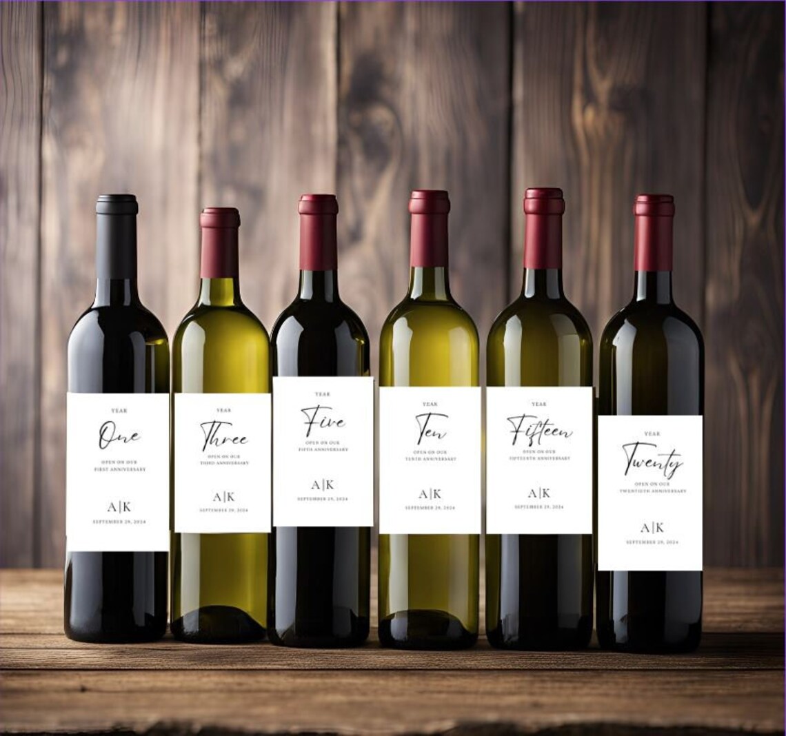 Wedding Guest Book Wine Labels - Customized (physical Items ...
