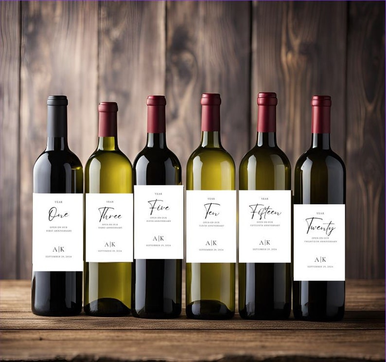 Wedding Guest Book Wine Labels - Customized (physical Items ...