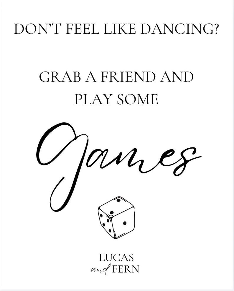 Wedding Game Table Sign – Personalized & Printed | 2 Designs | No DIY ...