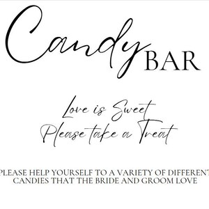 Candy Bar Signage - Physical Print on CARDSTOCK - Etsy