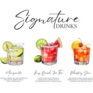 Printed Signature Drink Sign (2 Sizes)- PHYSICAL PRINTED SIGNAGE ...