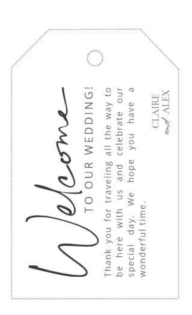 Personalized Welcome Bag Tags Wedding Welcome Bags Tags for Welcome ...