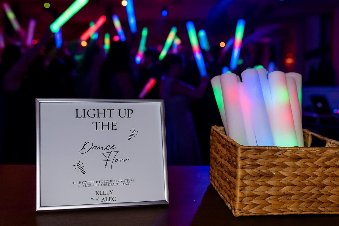 Light up the Dancefloor Signage - Physical Print Glowstick Signage on ...
