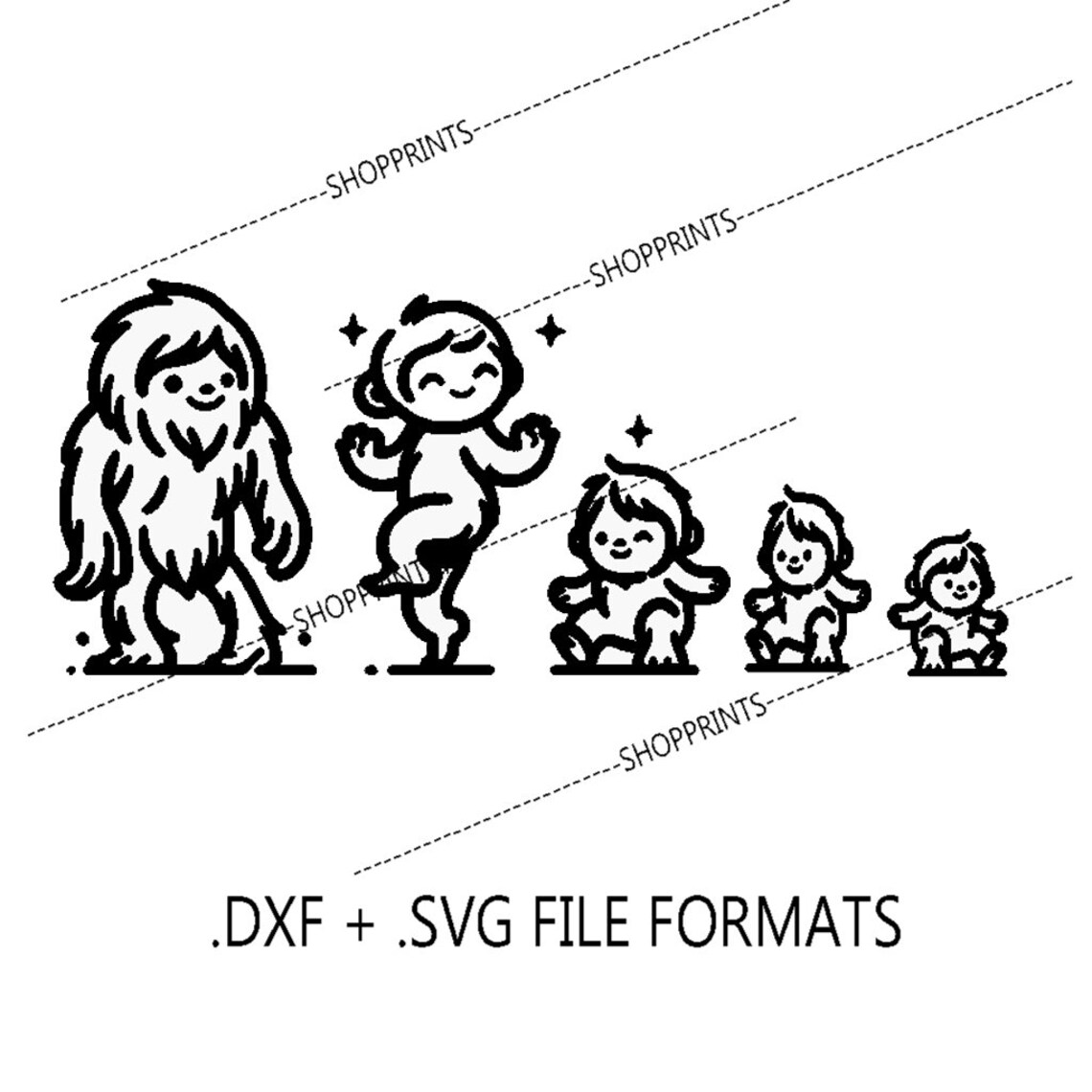 Sasquatch Bigfoot Family DXF & SVG File - Etsy