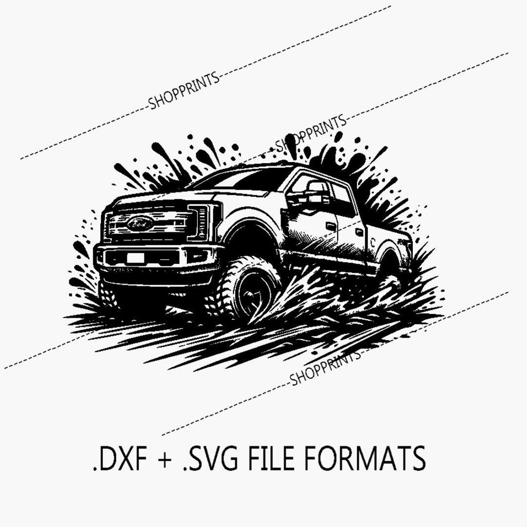 Pickup Truck 4x4 Mud – SVG & DXF Digital File - Etsy