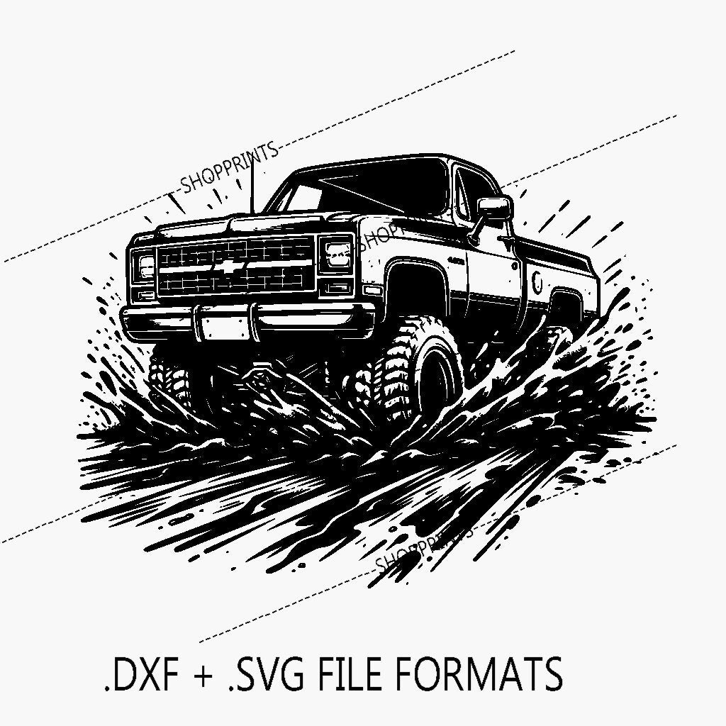 Chevy Mud Truck Drawing
