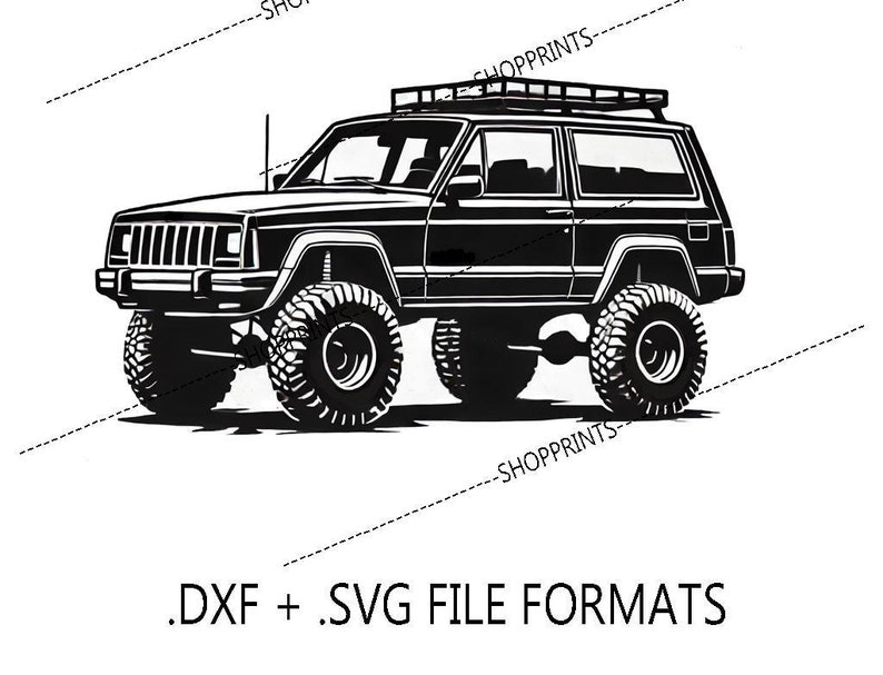 Jeep XJ Lifted SVG & DXF Digital File - Etsy