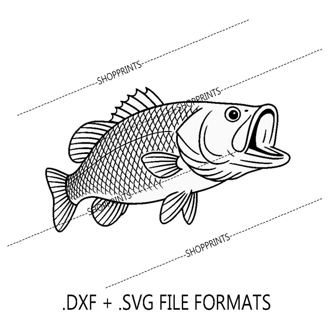 Bass Fish – SVG & DXF Digital File - Etsy