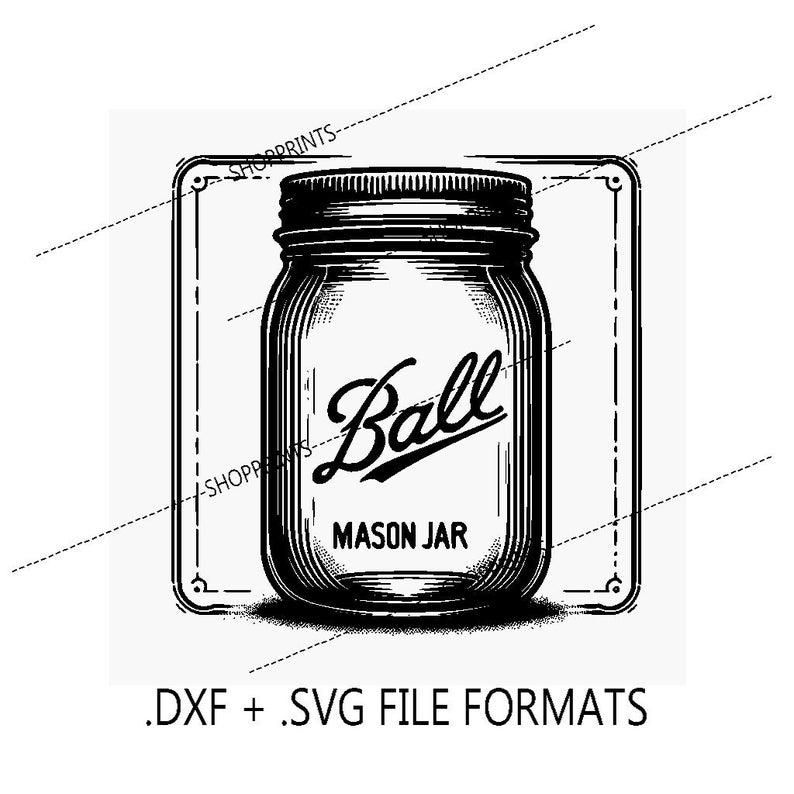 Ball Mason Jar SVG & DXF Digital File - Etsy