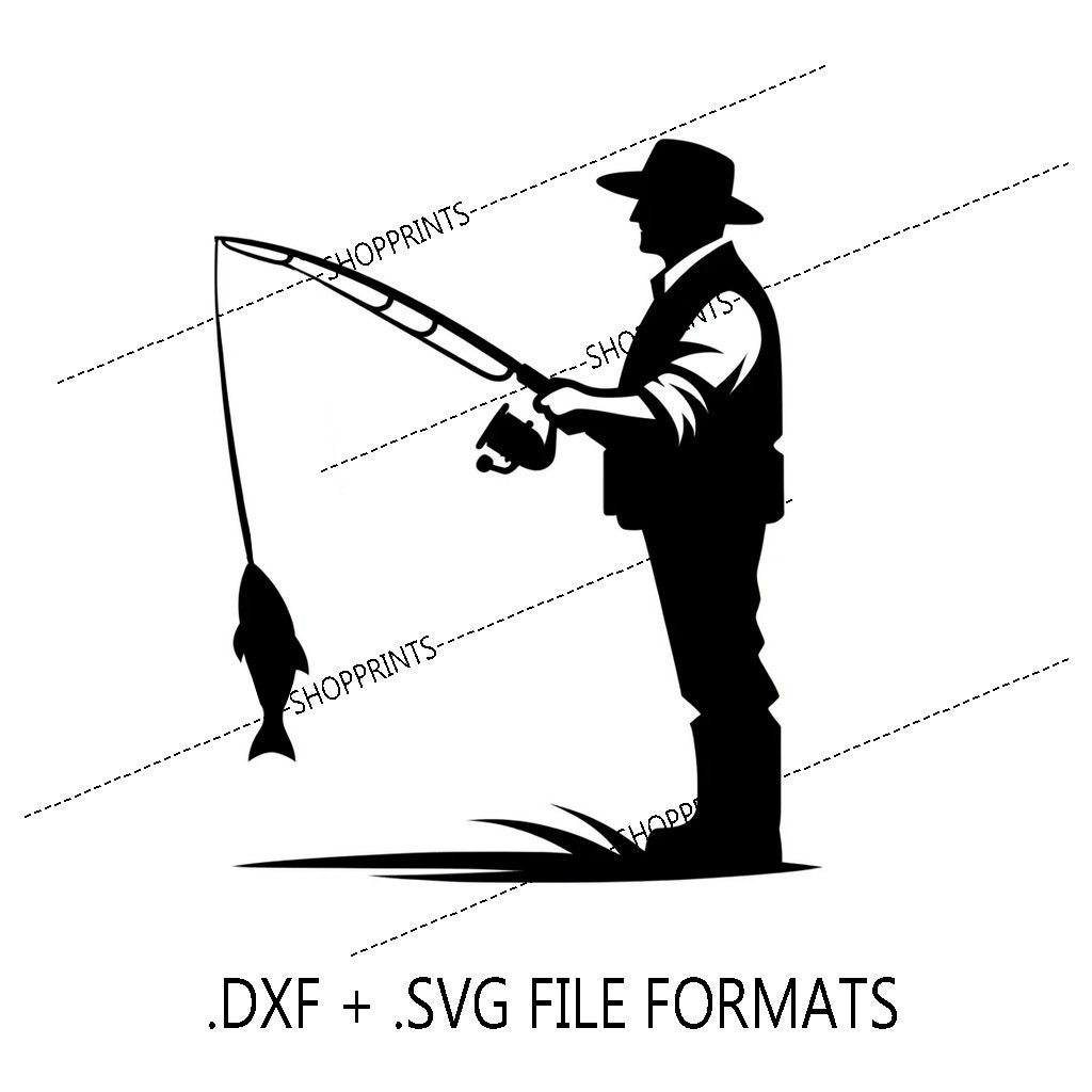 Fisherman SVG & DXF File - Etsy