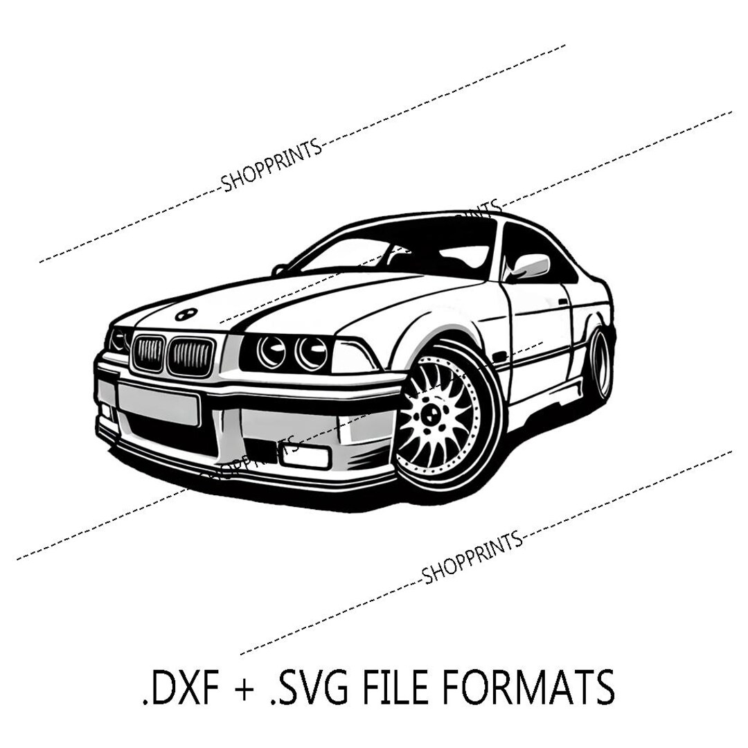 BMW E36 M3 SVG & DXF Digital File - Etsy