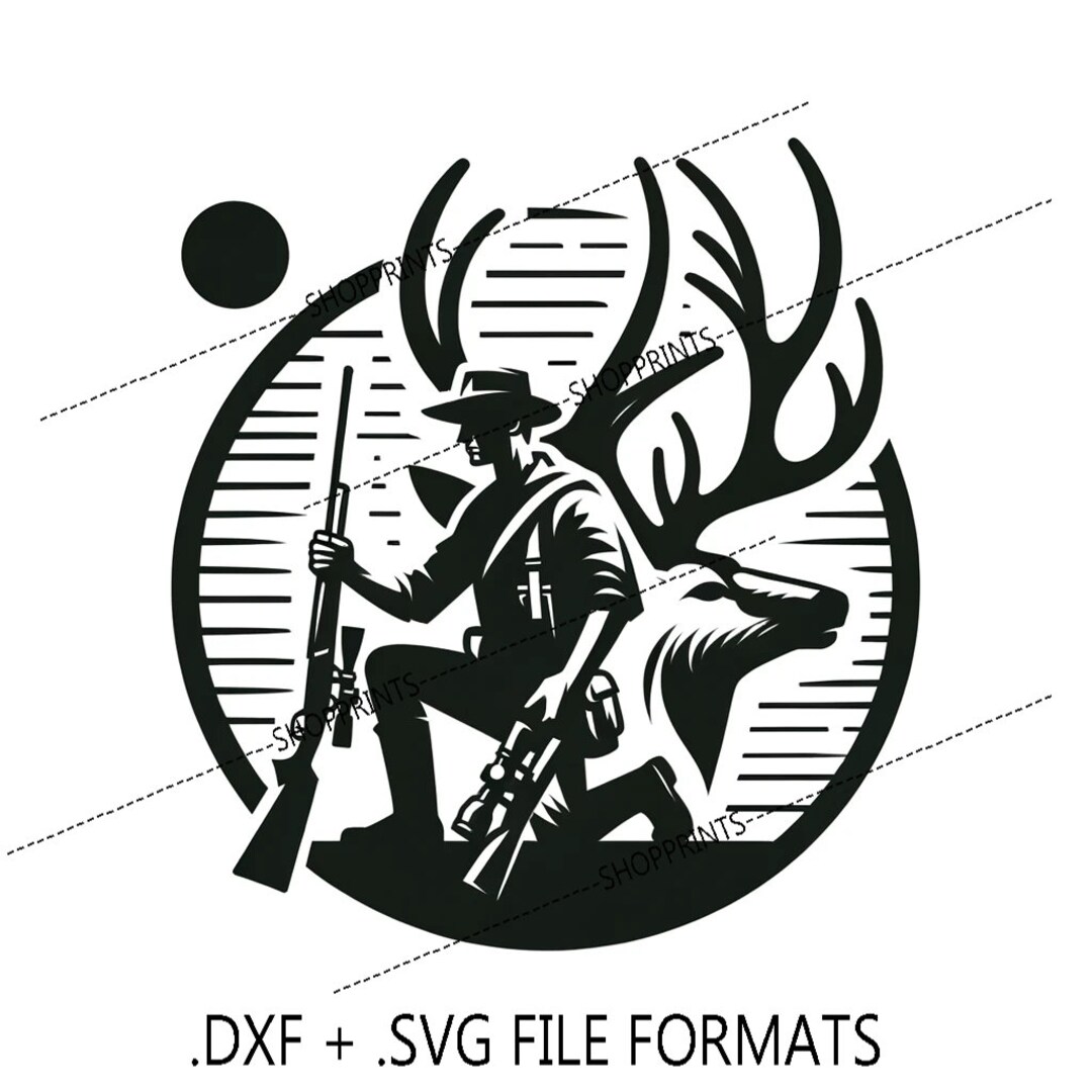 Deer Hunter Digital File Laser CNC DXF SVG - Etsy