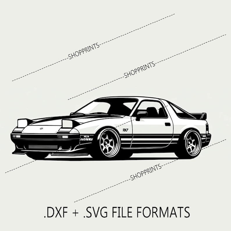 Mazda RX7 2nd Gen SVG & DXF Digital File - Etsy Australia