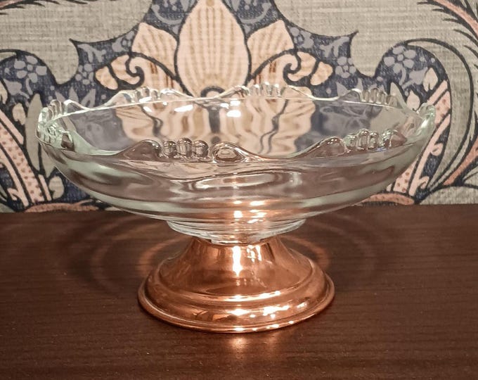 Midcentury Princess House Copper Base Glass Compote Dish - Etsy