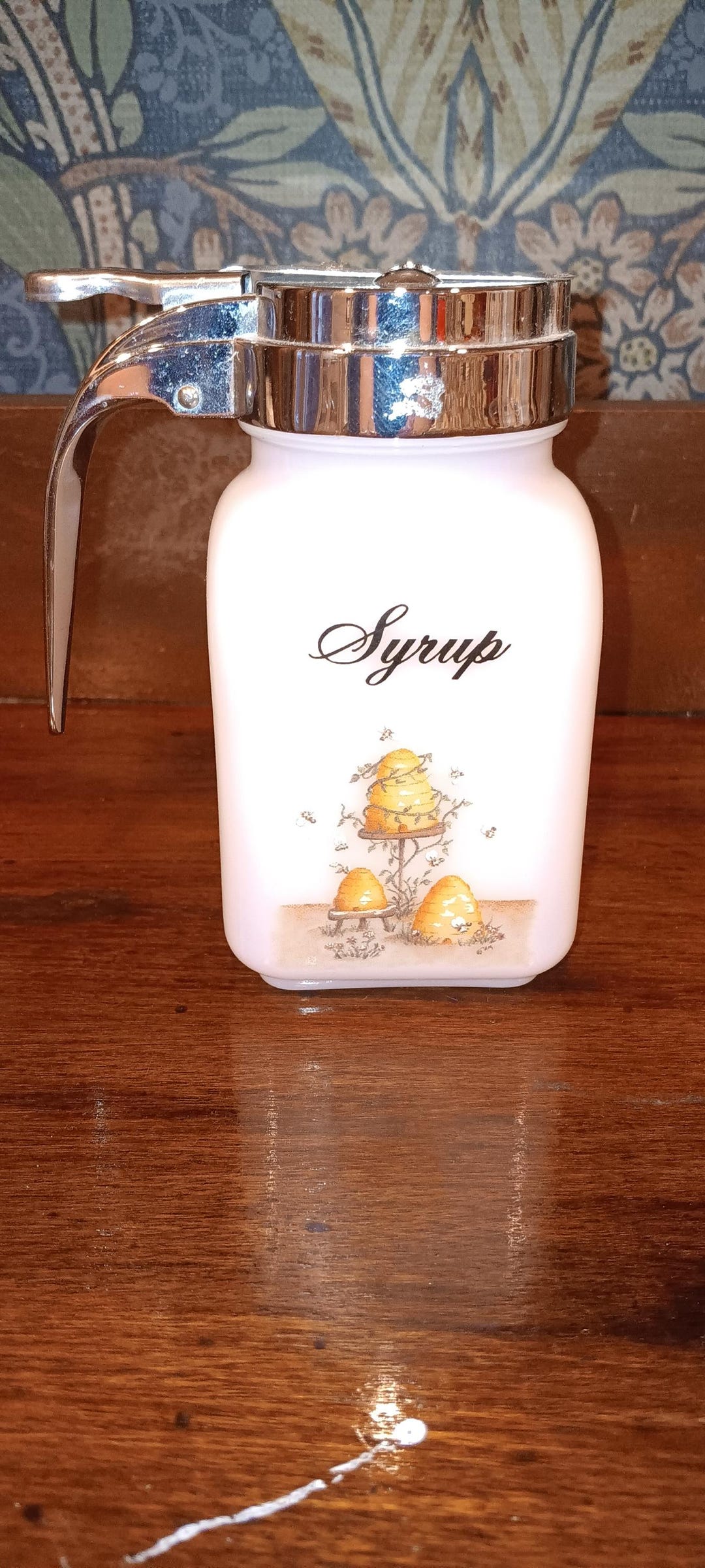 Mosser Crown Tuscon Pink Glass Honey/syrup Dispenser Made in U.S.A Bees ...