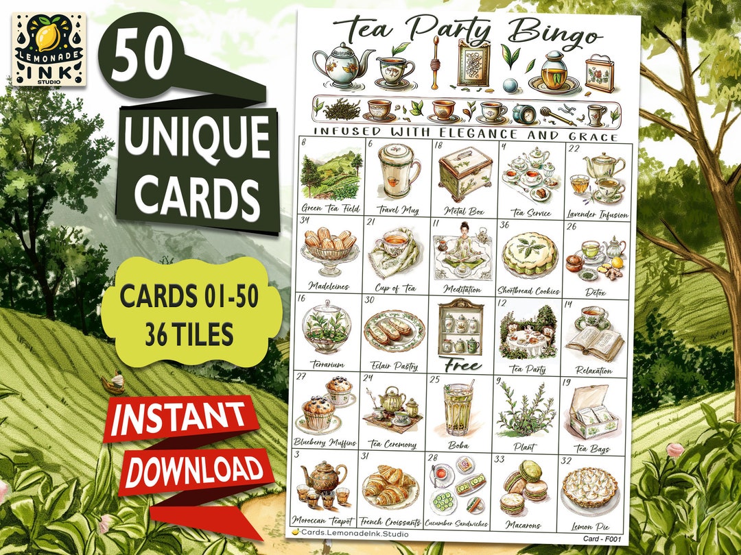 Tea Party Bingo: Infused With Elegance and Grace With 50 Unique ...