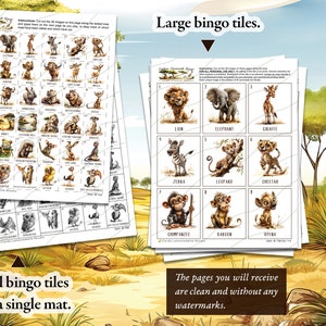Cartoon Savannah Bingo: Wildlife Discovery With 150 Unique Printable ...