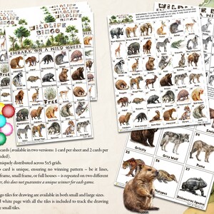 Wildlife Bingo: Embark on a Wild Quest With 50 Unique Printable Cards ...