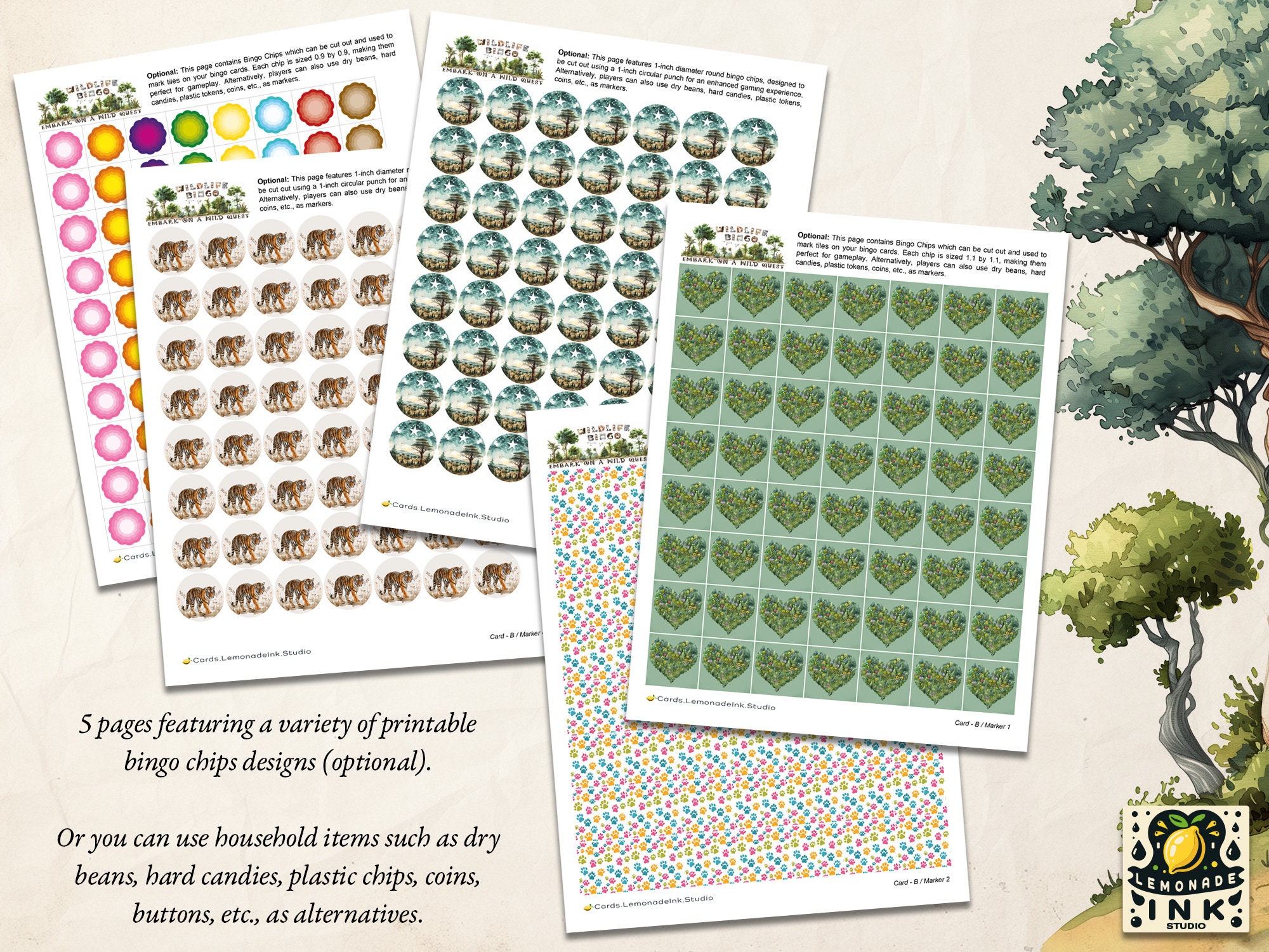 Wildlife Bingo: Embark on a Wild Quest With 50 Unique Printable Cards ...