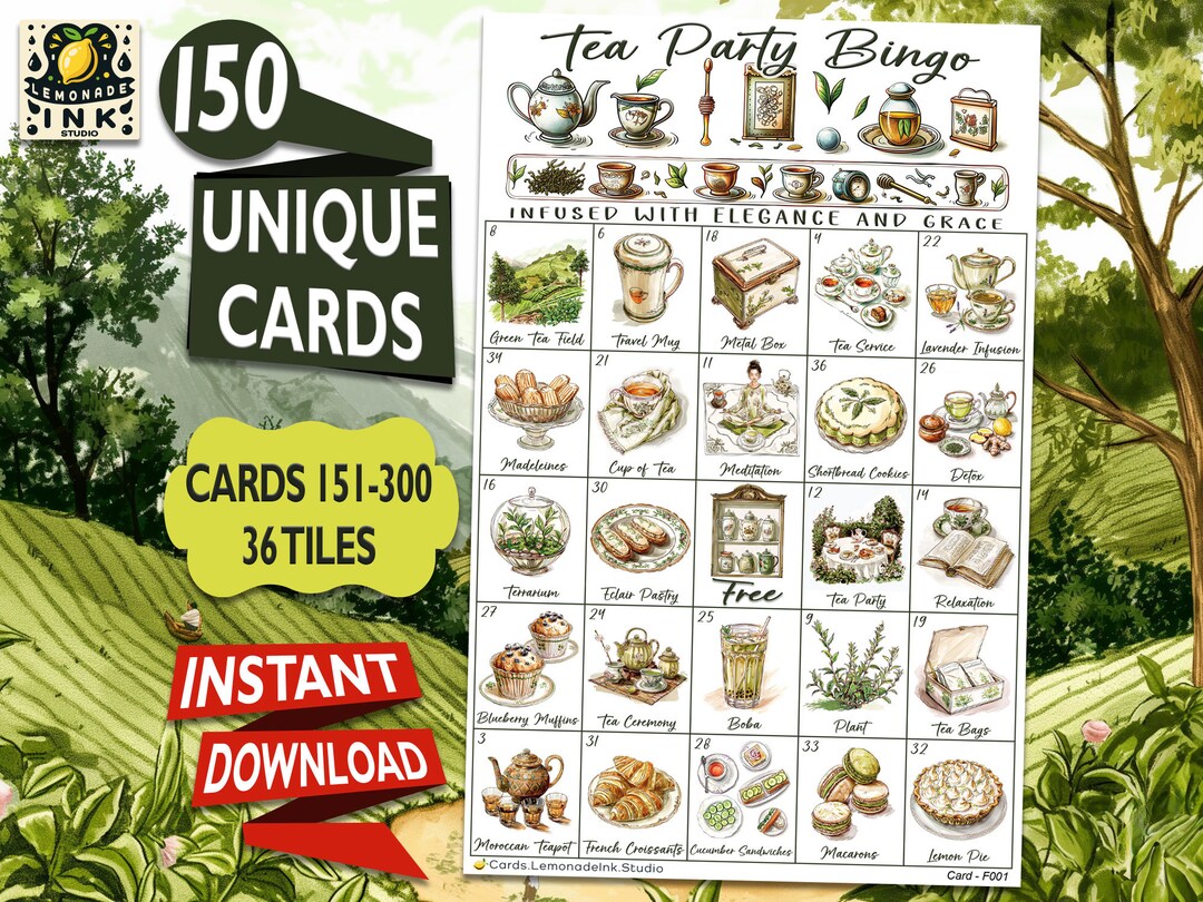 Tea Party Bingo: It's Teatime With 150 Unique Printable Cards - Fun ...