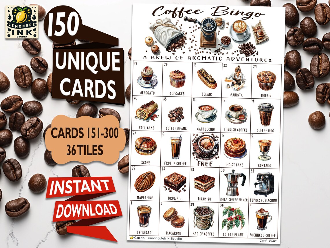 Coffee Bingo: Savoring Coffee Traditions With 150 Unique Printable ...