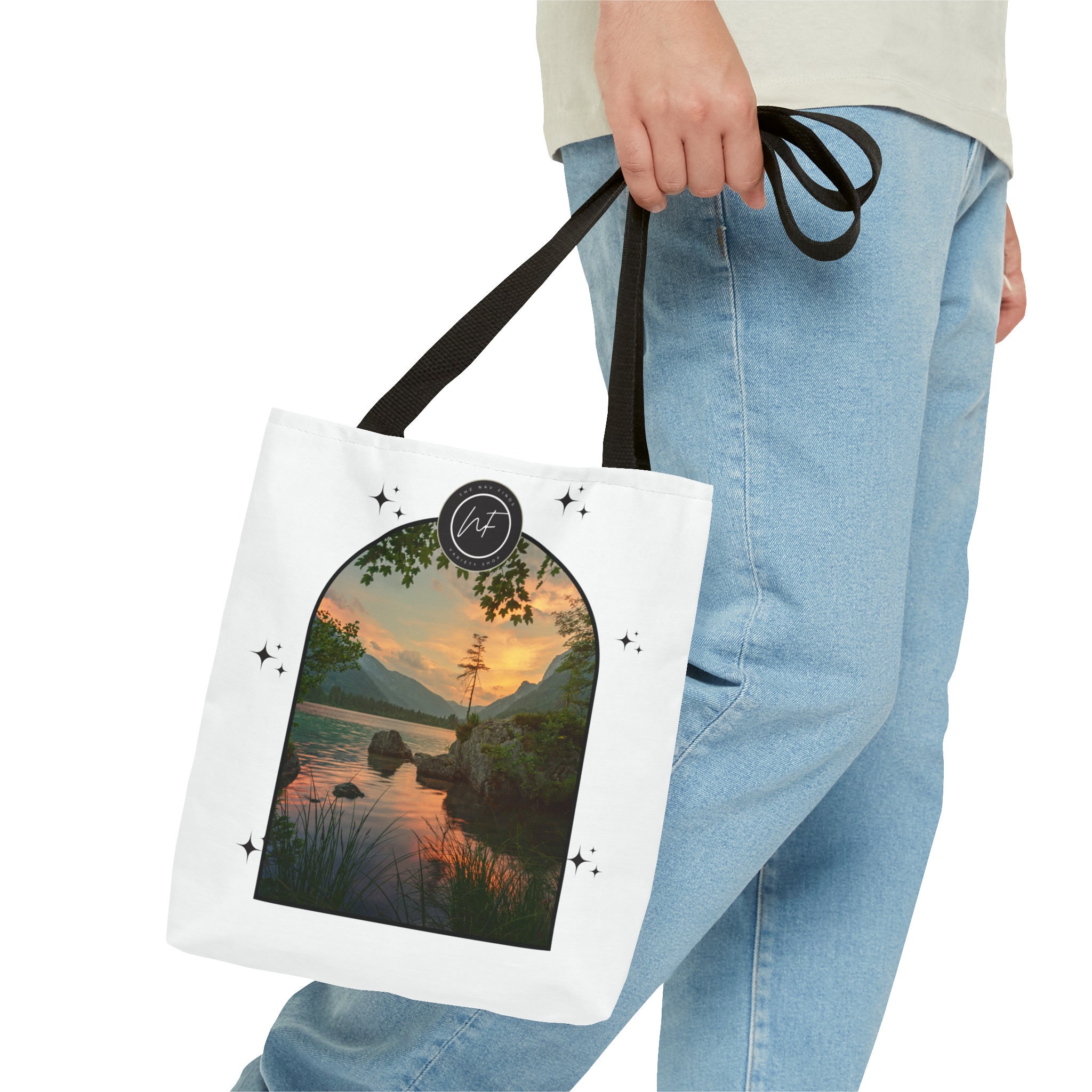 Nature Design Tote Bag, Botanical Print Handbag, Eco-friendly Market ...