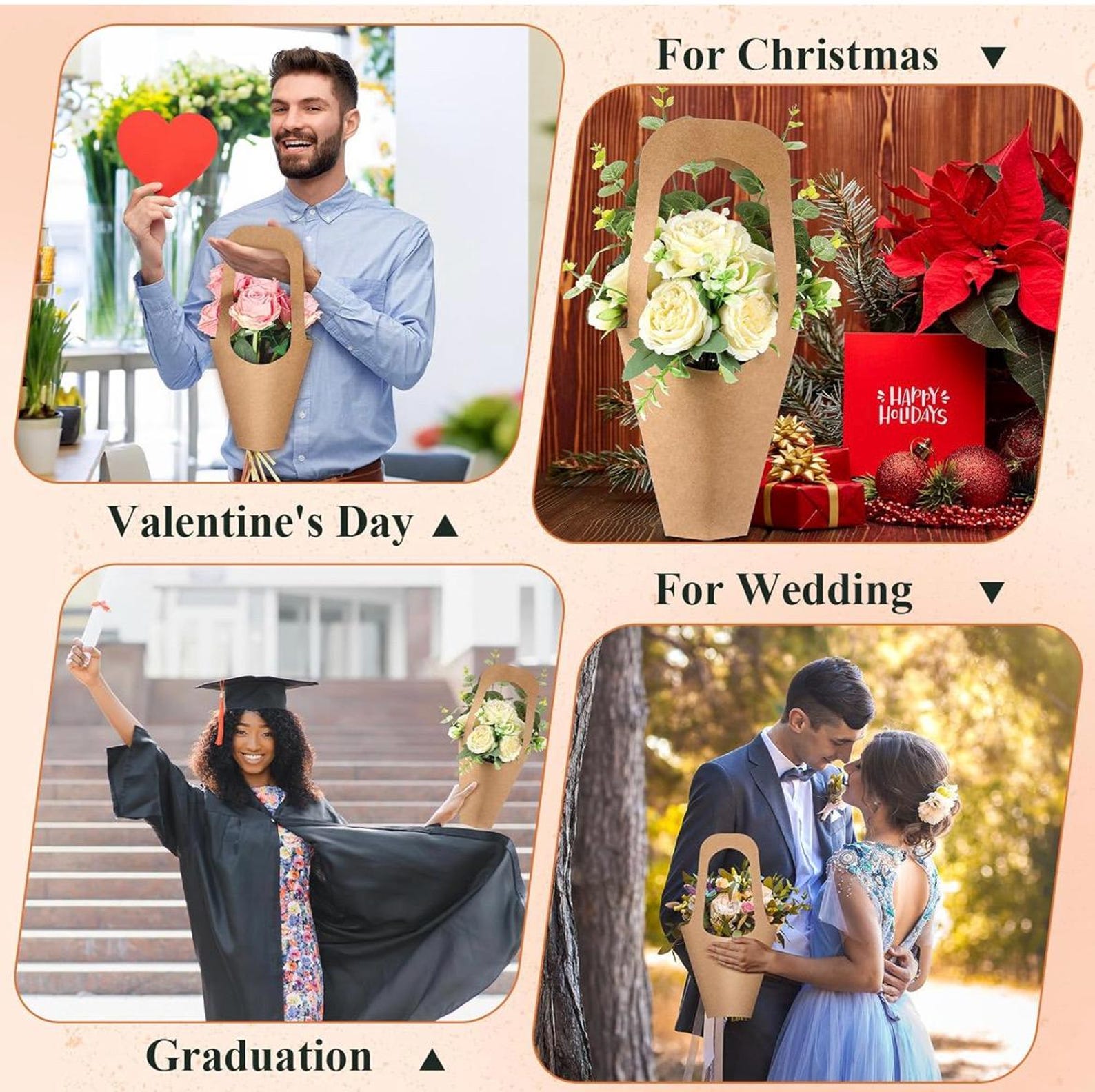 Digital Kraft Paper Flower Holder |PNG for Design Space | Gift Bag ...